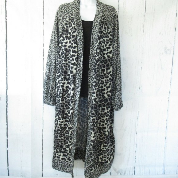 Umgee | Sweaters | Umgee Duster Cardigan Sweater Leopard Animal Print ...